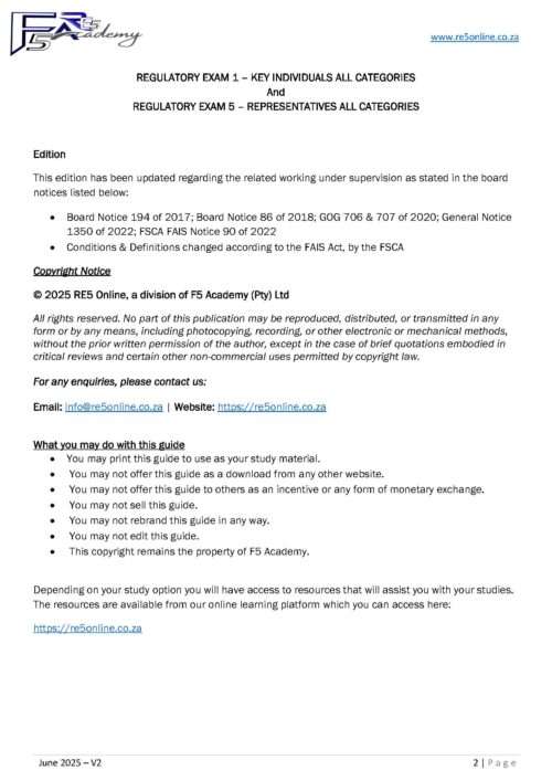RE5 Study Guide And Mock Exams | Updated 2025